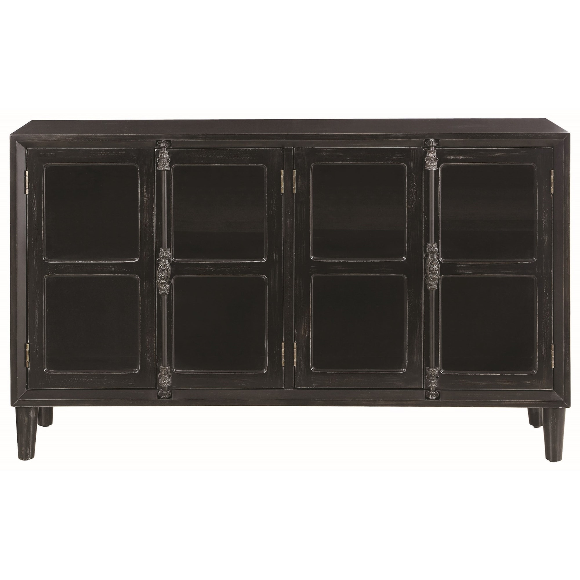 Coaster Accent Cabinets 950780 Black Accent Cabinet with Glass Doors ...
